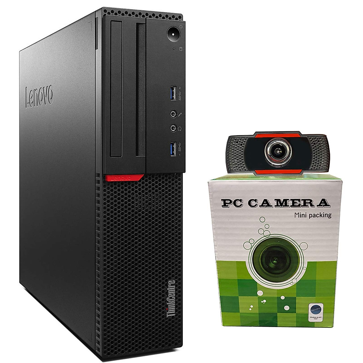 Lenovo ThinkCentre M700 SFF Computer Desktop PC, Intel Core i5 6500 Processor, 16GB Ram, 512GB M.2 SSD, Wireless Keyboard Mouse, 1080p Webcam, WiFi | Bluetooth, Windows 10 Pro (Renewed)