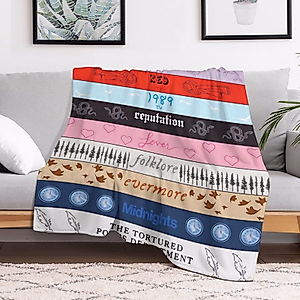 Music Fans Blanket Soft Flannel Concert Blanket Singer Music Album Throw Blanket 1989 Pink Red (40"x50", Album)