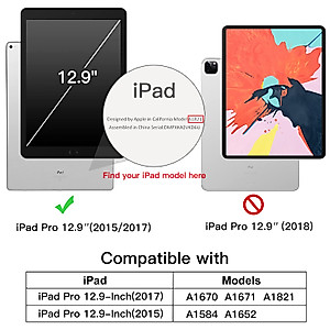 JETech Case for iPad Pro 12.9 Inch (1st and 2nd Generation, 2015 and 2017 Model), Auto Wake/Sleep (Matcha Green)