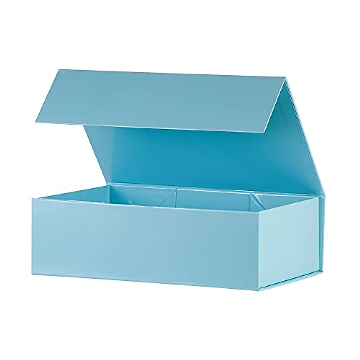 OBMMIRAO Upgrade 1 Pcs Blue 13x9x4 Inch Hard Large Gift Box with Lid, Foldable Magnetic Gift Boxes,Groomsman Box Bridesmaid Proposal Box, Reusable Gift Boxes for Clothes