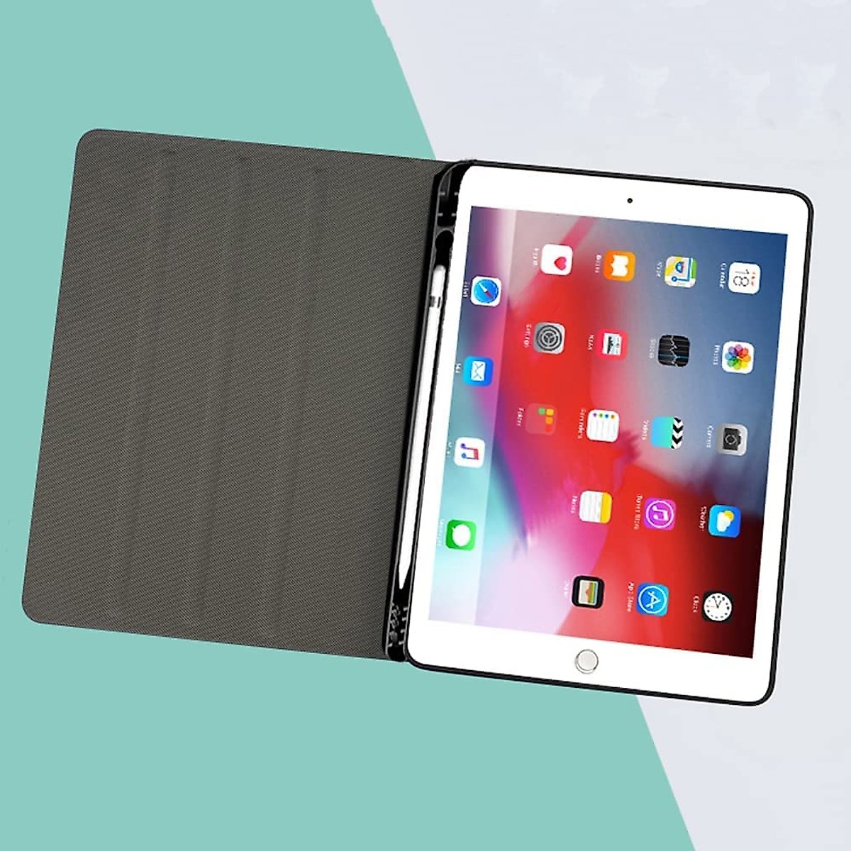 Wugao iPad Pro 12.9 Case 5th/4th/3rd Generation Case 2021 2020 2018 PU Leather with Pencil Holder,Architecture Lighthouse Auto Wake/Sleep Feature Standing Cover