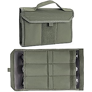 TACTICAL GEEK EDC Folding Gear Organizer Bag, Multi-Purpose Hanging Storage Bag for Art Supplies, Waterproof Portable Accessories Pockets Green