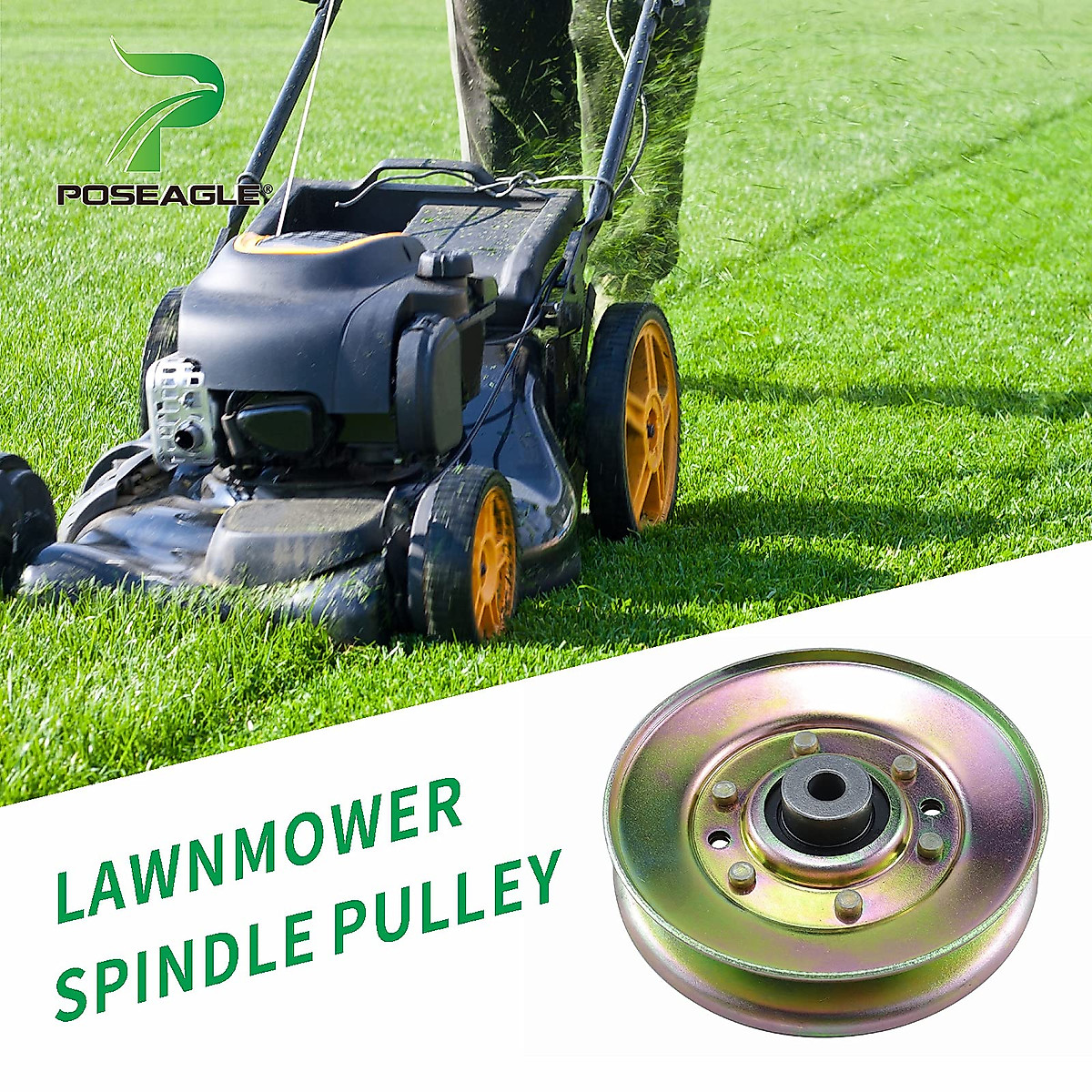 POSEAGLE 2 Pack 532193195 V Idler Pulley Replace Craftsman 189993 Pulley 193195 Idler Pulley Craftsman 175080 Pulley 175080 Idler Pulley 181775 Husqvarna 532193195 Pulley 532181775 532175080 532189993