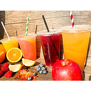 100% Compostable Paper Straws Disposable [7.75", Green Stripe, 250 Count], Paper Straws for Drinking, Eco Friendly, Biodegradable, Sturdy Straws with Soy-Based Ink by Earth's Natural Alternative