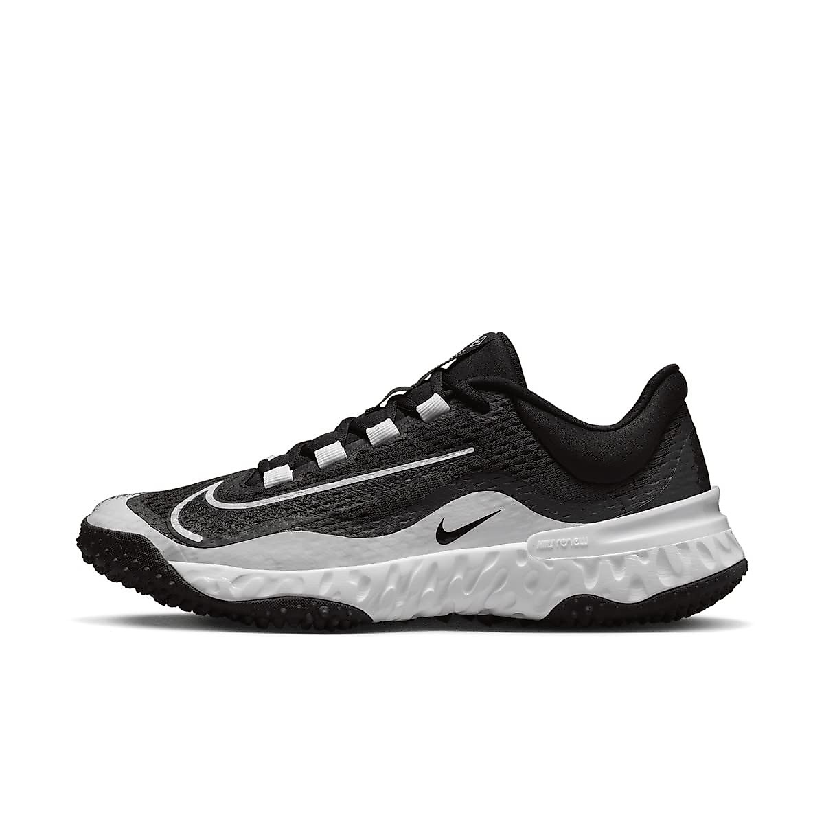 Nike Women's Alpha Huarache Elite 4 Fastpitch Turf Shoes Black | White Size 7 Medium