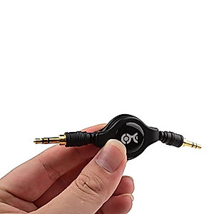 Cable Matters 2-Pack Gold-Plated Retractable Aux Cable - 2.5 Feet