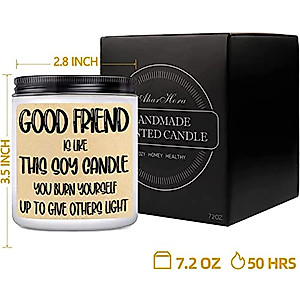 AharHora Vanilla Scented Jar Candles, Funny Gift Candle for Women, Soy Wax Candles, Good Friend Gifts Unique Friendship Gift Birthday Gifts Candles Gifts for Women Men Coworkers BFF Bestie