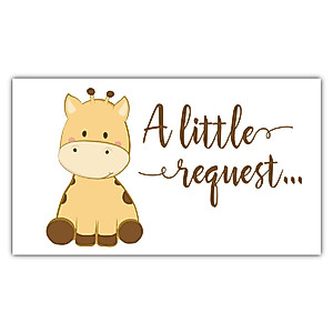 50 Giraffe Books for Baby Shower Request Cards - Baby Shower Invitation Inserts