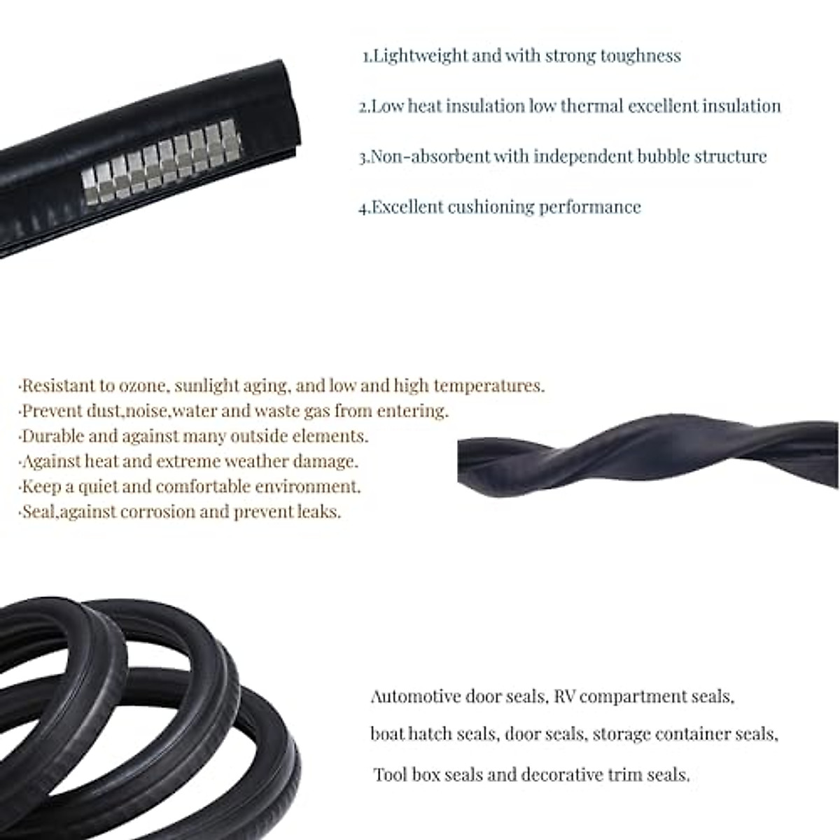 Ssamall Rubber U Channel Bulb Trim Seal,Garage Door Seals Bottom Rubber, Automotive Weather Stripping 0.59"×0.9" Fits Range 3/64"to 3/8" Edge for Car Bus Camper Boat RV Truck Doors (42 Feet)