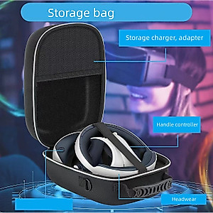 VR Storage Bag Compatible for PS5 VR2/PS VR2, Carrying Case Cover for VR Gaming Headset Hard Travel Box for Virtual Reality Controller EVA Multifunctional Suitcase Pouch Large Capacity