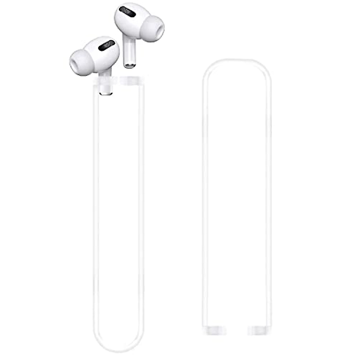 JNSA [Never Lose Your Air Pods Pro] Anti Slip Set , Sport Ear Hook Compatible with Air Pods Pro + Air Pods Pro Earbuds Ear Hooks Cover + Strap Compatible with Air Pods Pro [3in1] (White)
