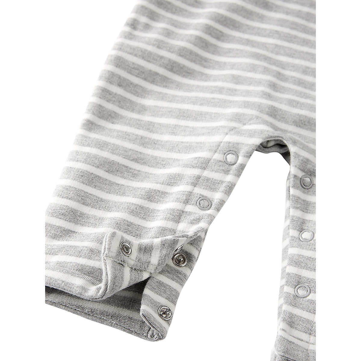 little planet by carter's unisex-baby Terry Jumpsuit made with Organic Cotton, Grey Stripes, 3 Months