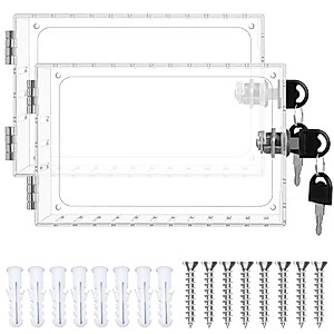 2 Pcs Universal Thermostat Lock Boxes, Small Thermostat Guards with Keys for Wall, Large Thermostat Covers with Locks, Fit All Standard Type Nest Thermostats, 7.2 x 4.7 x 2.2 Inch