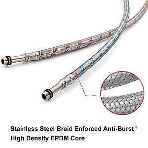 Midanya 40-Inch Long Faucet Connector,Bathroom Kitchen Faucet Connector,Braided Stainless Steel Supply Hose 3/8-Inch Female Compression Thread x M10 Male Connector,x 2 Pcs (1 Pair)