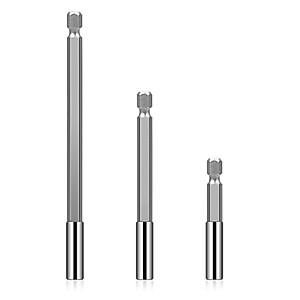 3PCS Magnetic Drill Bit Extension Holder 1/4" Hex Shank Magnetic Screwdriver Bit Holder S2 Steel Impact Driver Bit Set for Automotive Maintenance DIY Repair Work, 2, 4, 6-inch Extensions