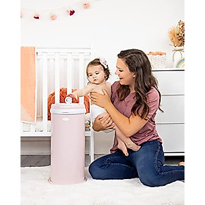 Ubbi Steel Odor Locking, No Special Bag Required, Money Saving, Modern Design, Registry Must-Have Diaper Pail, Blush Pink