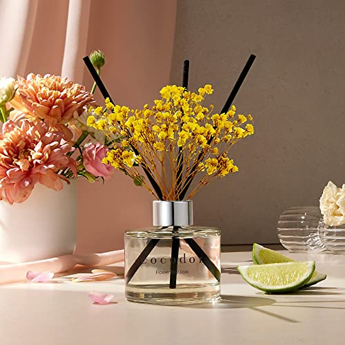 COCODOR Preserved Real Flower Reed Diffuser/April Breeze / 6.7oz(200ml) / 1 Pack/Reed Diffuser Set, Oil Diffuser & Reed Diffuser Sticks, Home Decor & Office Decor, Fragrance and Gifts