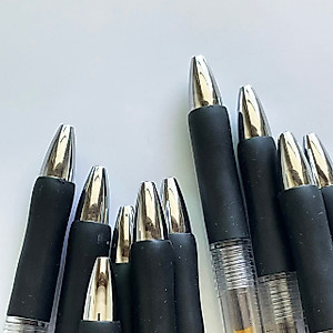 sencoo 9 pack Gel Pens Retractable Erasable Black Ink Rollerball Pens Fine Point Ballpoint Writing Pen for Office - 0.5mm Tips with Comfort Grip