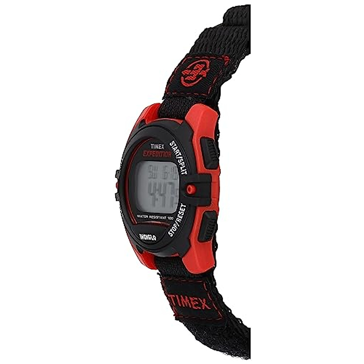 Timex Unisex T49956 Expedition Mid-Size Digital CAT Black/Red Fast Wrap Velcro Watch