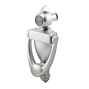 Defender Security U 10327 Door Knocker and Viewer, 9/16 In. Bore, 180 Degree View Angle, Satin Nickel (Single Pack)
