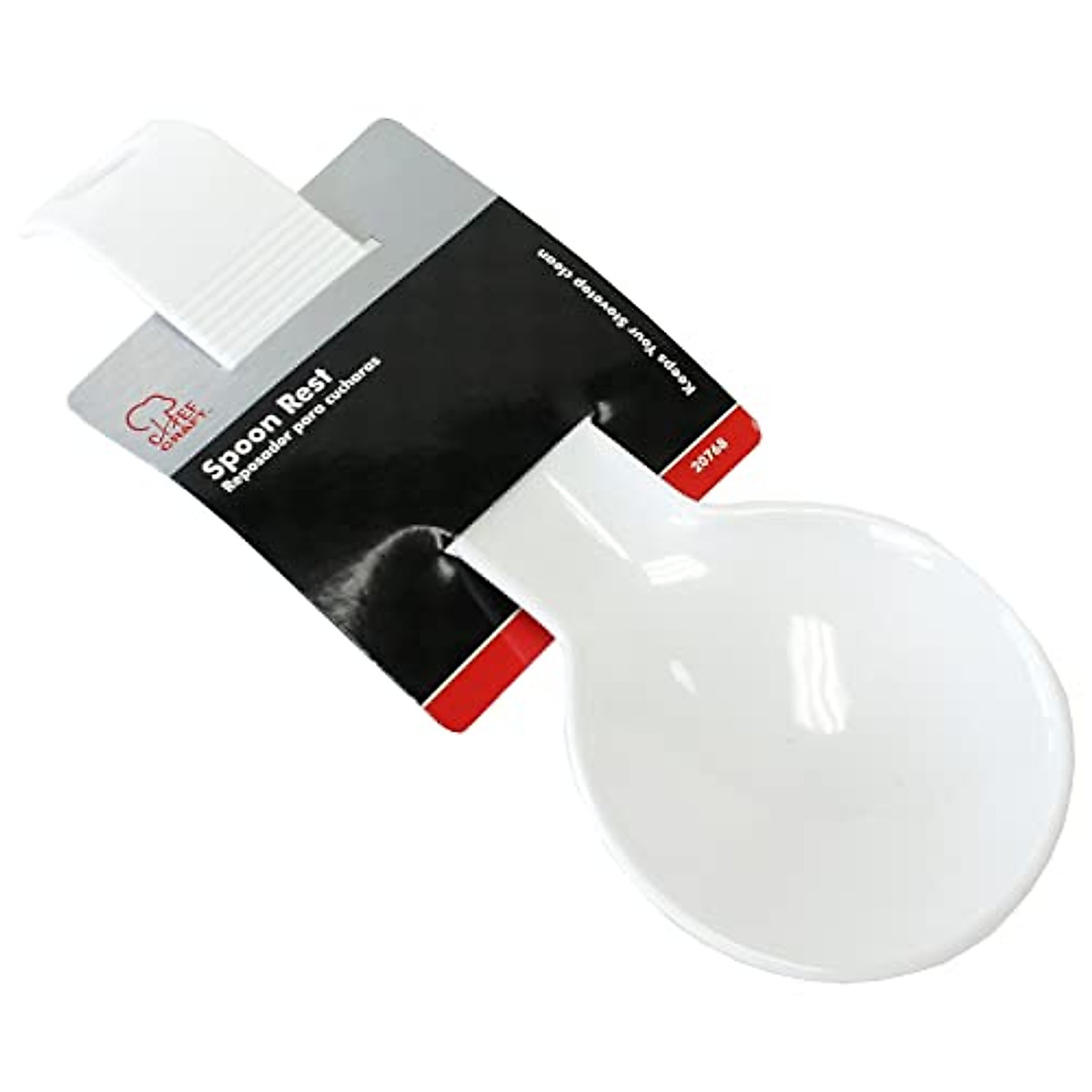 Chef Craft Select Plastic Spoon Rest, 12.25 inches in length, White