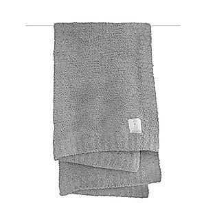 Little Giraffe Plush Chenille Knit Baby Blanket 29" x 35", Silver