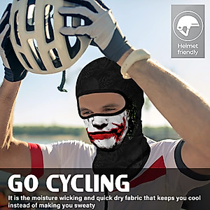 Obacle Balaclava Face Mask Men Women Ski Cycling (Skull White Face Red Blood)