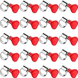 20 Pieces Stainless Steel Hose Clamps Worm Gear Clamp for Brewing Plumbing Automotive and Mechanical Applications - Beer Line Clamps 0.39-0.63 Inch