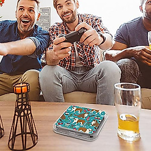 English bulldogs christmas fabric cute xmas design english bulldogs christmas fabrics cute d Game Card Case for Swítch Protective Portable Case Box with 12 Cartridge Slots