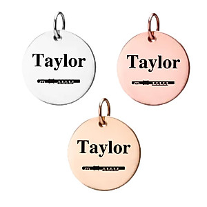 Flute Charm, Personalized Engraved Stainless Steel Flute Name Charm, DIY, Music Gift for Musicians, Flute Players, Marching Band