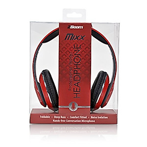 2BOOM MIXX Professional Over Ear Studio Foldable Digital Stereo Bass Wired Headphone Red