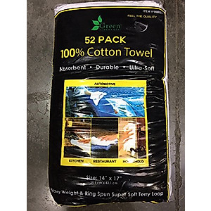 GREEN LIFESTYLE Terry Towels 100% Cotton 14" X 17" 52 Pack