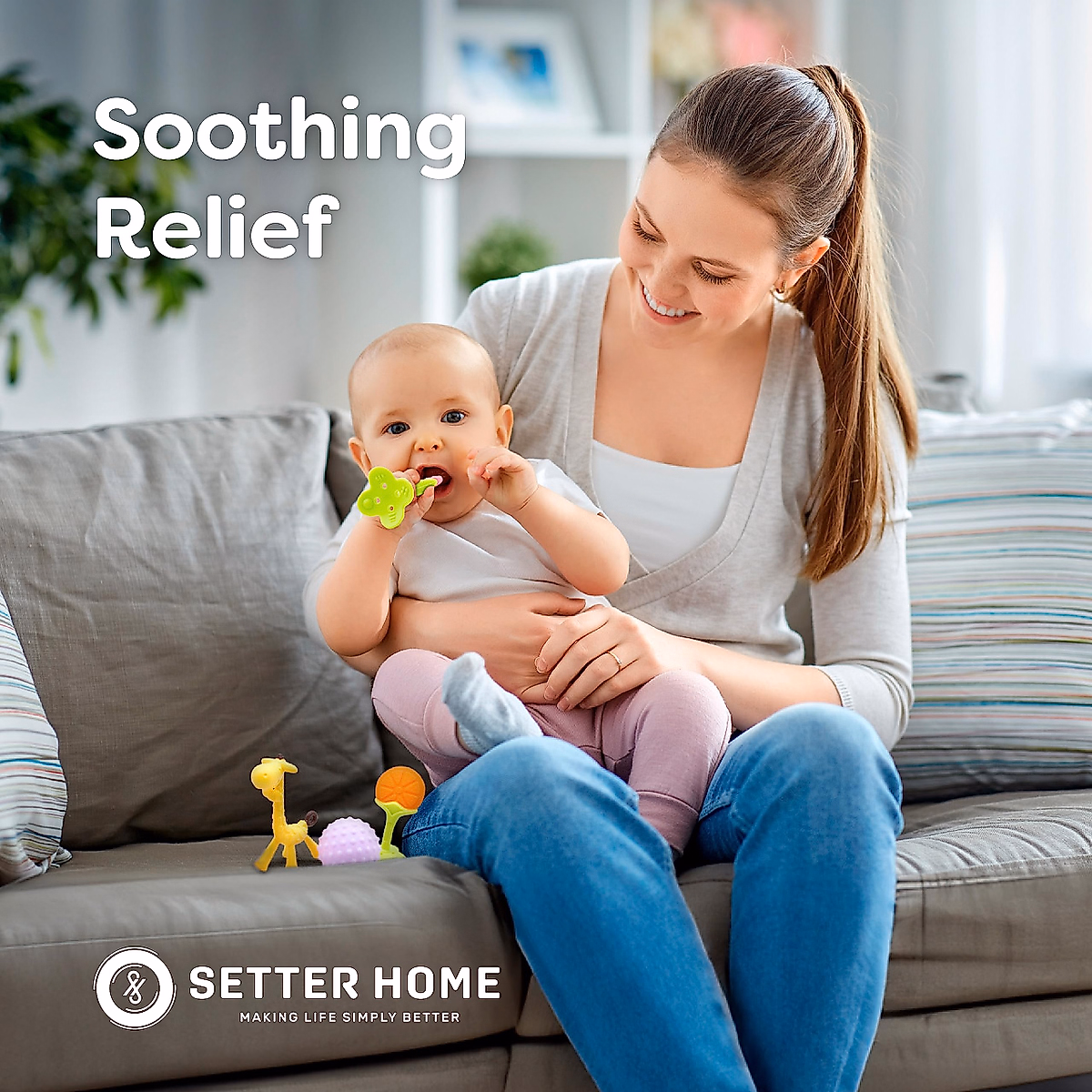 Silicone Teething Toys - Sensory Balls for Babies 0-6 Months - 6-12 Months -Soft Teethers for Baby Soothing and Calming Sensory Teether Toys 5 Pack