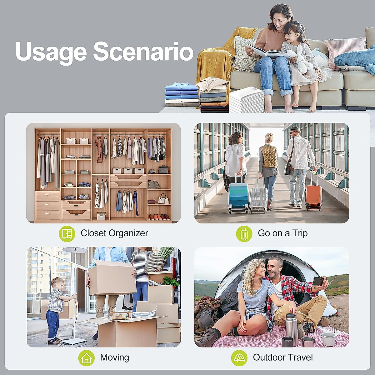 VMstr 8 Travel Vacuum Bags for Storage(19.7 * 27.5"), Vacuum Sealed Bags for Clothes and Clothing