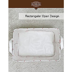 HUNRUNG Rectangle Storage Basket Cute Canvas Organizer Bin for Pet/Children Toys, Books, Clothes Perfect for Rooms/Playroom/Shelves (Flamingo)