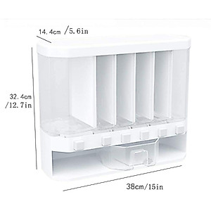 debieborahtoys Rice Dispenser Wall-Mounted Dry Food Dispenser Rice Bucket Grain Storage Container Cereal Dispenser for Home Kitchen 12KG