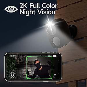 Security Cameras Wireless Outdoor, 2K Battery Powered Camera for Home Security with IP65, SD/ Free Cloud Storage, No Monthly Fee, AI Motion Detection, Color Night Vision, 2-Way Audio (BW4-G-4Pack)