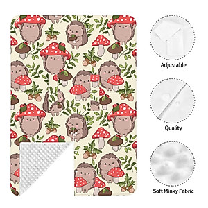 KiuLoam Cute Hedgehog and Mushrooms Baby Car Seat Canopy, Nursing Cover for Mom Breastfeeding Scarf, Infant Car Seat Cover/Multiuse Baby Stroller Covers for Babies Boys Girls