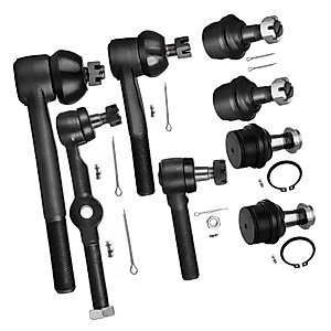 SCITOO 8pcs Front Suspension Kit Inner Outer Tie Rod End Lower Upper Ball Joint Fit 1987-1991 for Chevy Blazer K5 Blazer K10 K20 Suburban V10 V20 for GMC Jimmy K1500 K2500