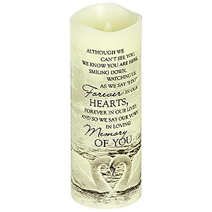 Carson, Everlasting Glow With Premier Flicker "In Loving Memory" Candle White
