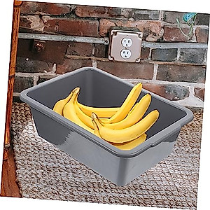 BUGUUYO Plastic Organizer Box Car Storage Box White Plastic Storage Bins Utility Tote Bus Tub Restaurants Plastic Tub Restaurant Bus Tub Storage Basket Sink Wash Basin Household Grey Pan