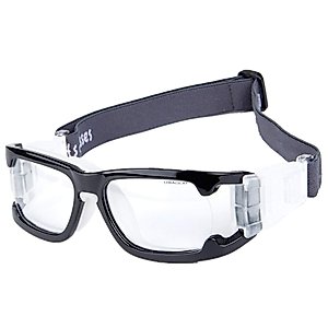 Mcolics Men's Sports Basketball Glasses Anti-fog Protective Safety Goggles for Football Hockey Rugby Baseball Racquetball Eyewear (Black)