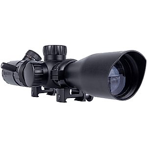 Monstrum 2-7x32 Rifle Scope with Rangefinder Reticle and Medium Profile Scope Rings | Black