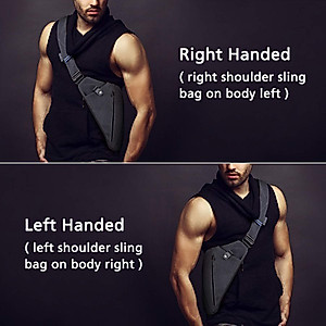 NIID FINO Sling Bag Multipurpose Slim Backpack waterproof and Anti-Theft Travel Chest Bag for Men Women(Right Hand)