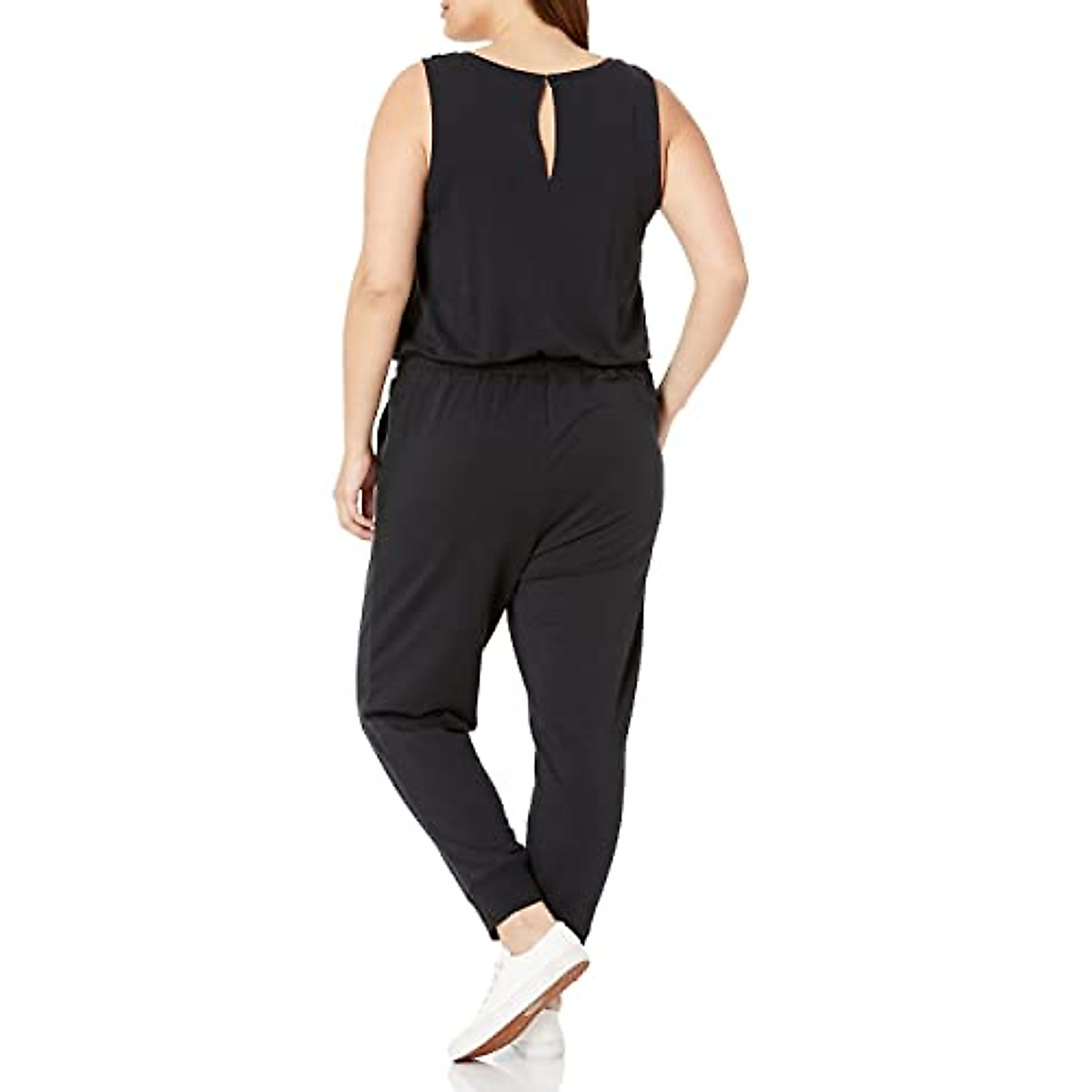 Amazon Essentials Women's Studio Terry Fleece Jumpsuit (Available in Plus Size), Black, Medium