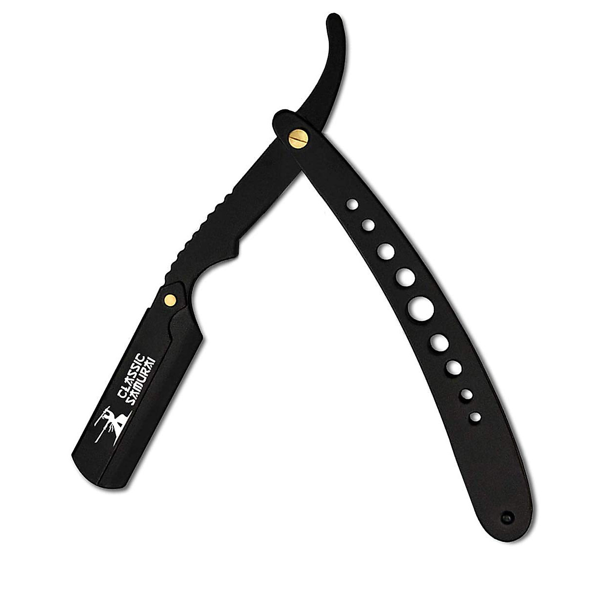 New Ergonomic Design Stainless Steel Professional Folding Straight Edge Barber Razor Shavette Manual Shaver with 15 Astra Double Edge Razor Blades