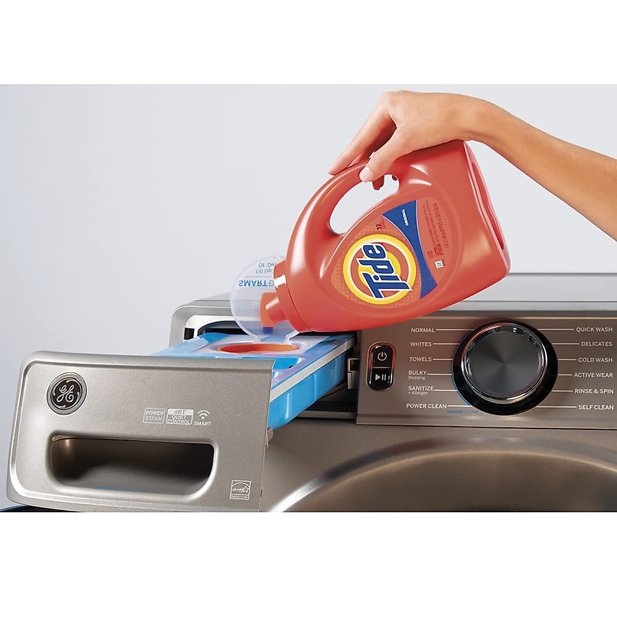 GE® 4.8 cu. ft. Capacity Smart Front Load ENERGY STAR® Steam Washer with SmartDispense™ UltraFresh Vent System with OdorBlock™ and Sanitize + Allergen