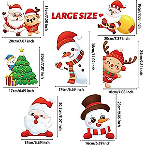 Christmas Decorations Snowflake Window Clings Stickers for Glass Christmas Decor Xmas Decals Holiday Snowflake Santa Claus Reindeer Decals for Party