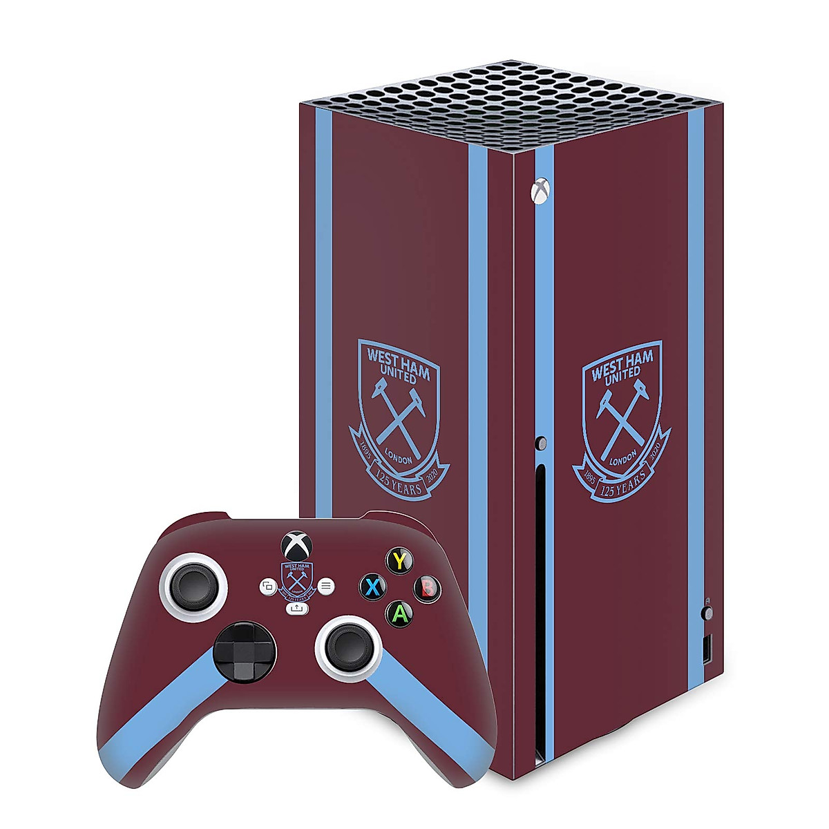 Head Case Designs Officially Licensed West Ham United FC Jersey 2020/21 Home Kit Matte Vinyl Sticker Gaming Skin Case Cover Compatible with Xbox Series X Console and Controller Bundle