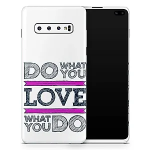 DesignSkinz Do What You Love What You Do Pink V2 Protective Vinyl Decal Wrap Skin Cover Compatible with The Samsung Galaxy S20 (Screen Trim & Back Glass Skin)